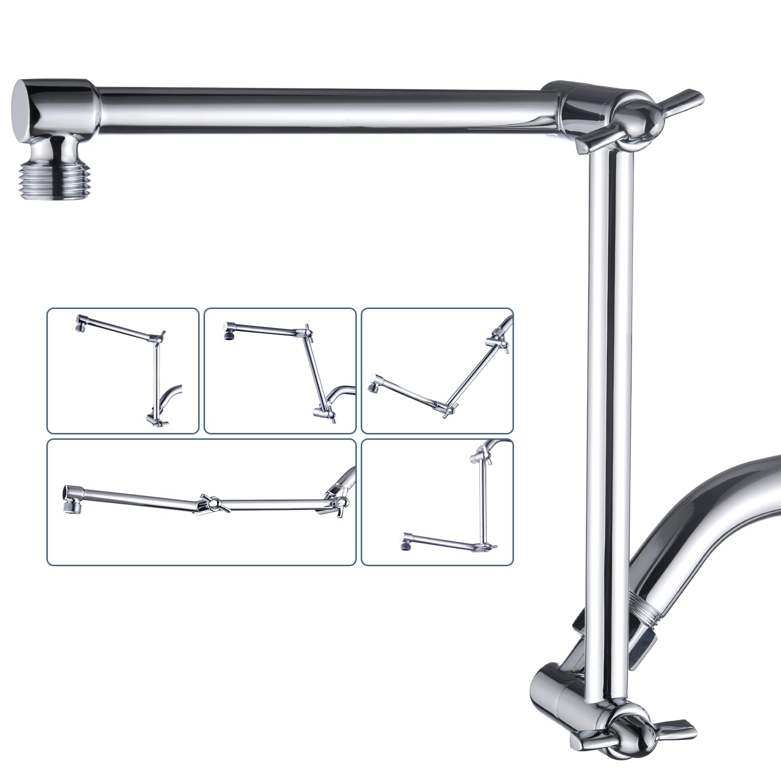 BRIGHT SHOWERS Brass Shower Arm Extender for Rain and Handheld Shower ...