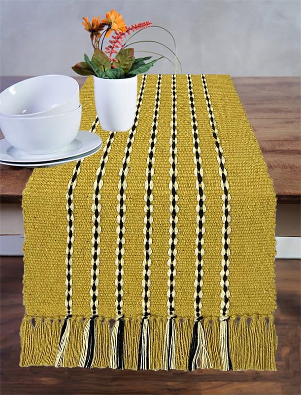 Buy HEAVEN WORLD Luxurious 100% Natural Pure Cotton Table Runner 14'' x ...