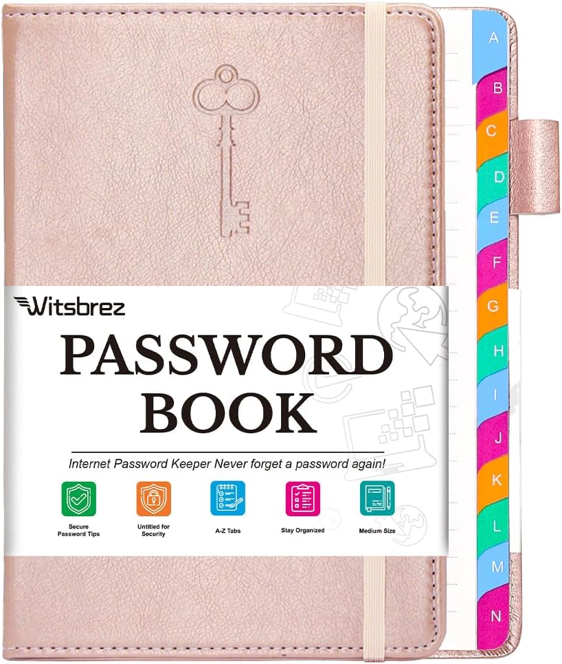 Amazon.com : Password Keeper Book with Colorful Alphabetical Tabs, 5.8 ...