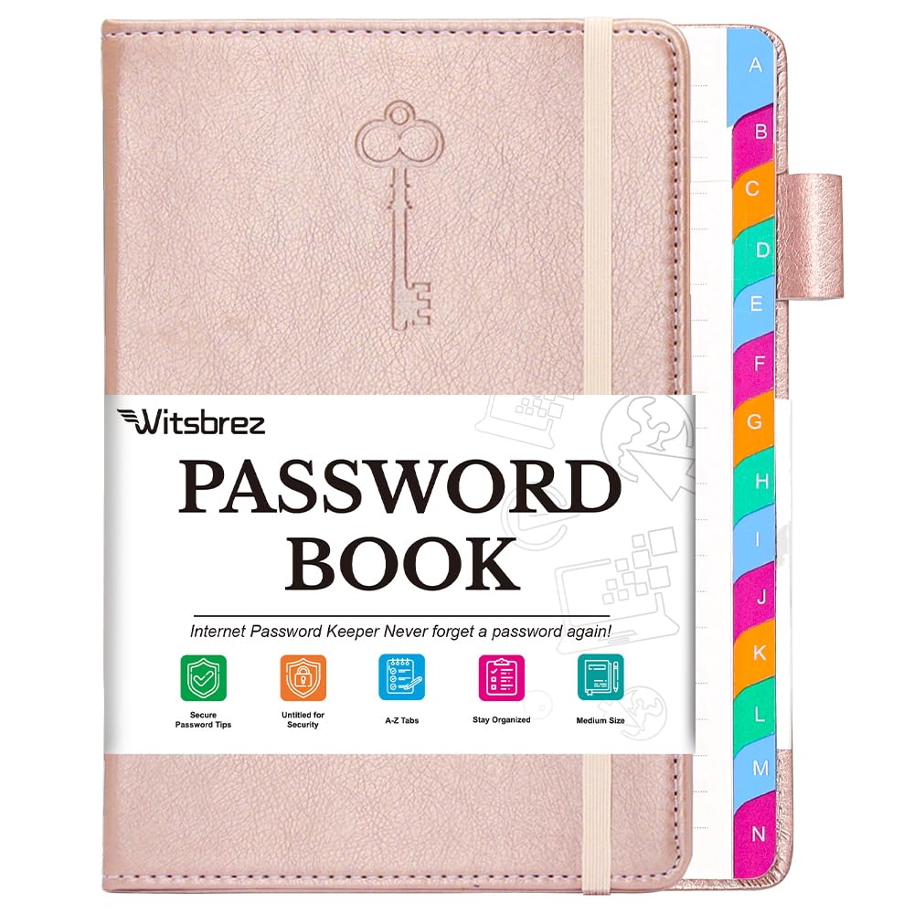 Amazon.com : Password Keeper Book with Colorful Alphabetical Tabs, 5.8 ...