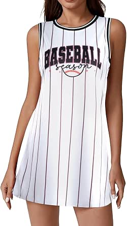 Amazon.com: Baseball Dresses for Women Baseball Season Tank Tops Casual ...