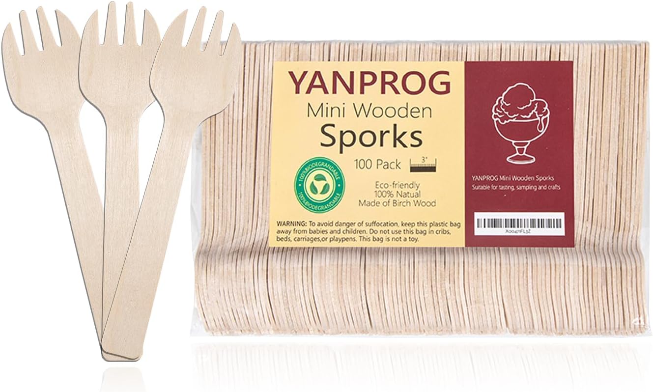 Amazon.com: Stock Your Home 100 Disposable Sporks, White Plastic Sporks ...
