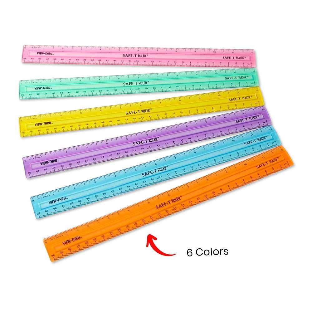 hand2mind 12 inch Multicolored, Transparent, Semiflexible Safe-T ...