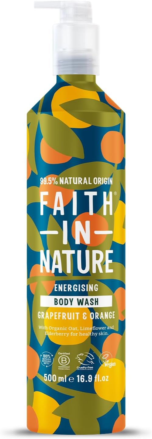 Faith In Nature 500ml Metal Bottle Natural Grapefruit and Orange Body ...