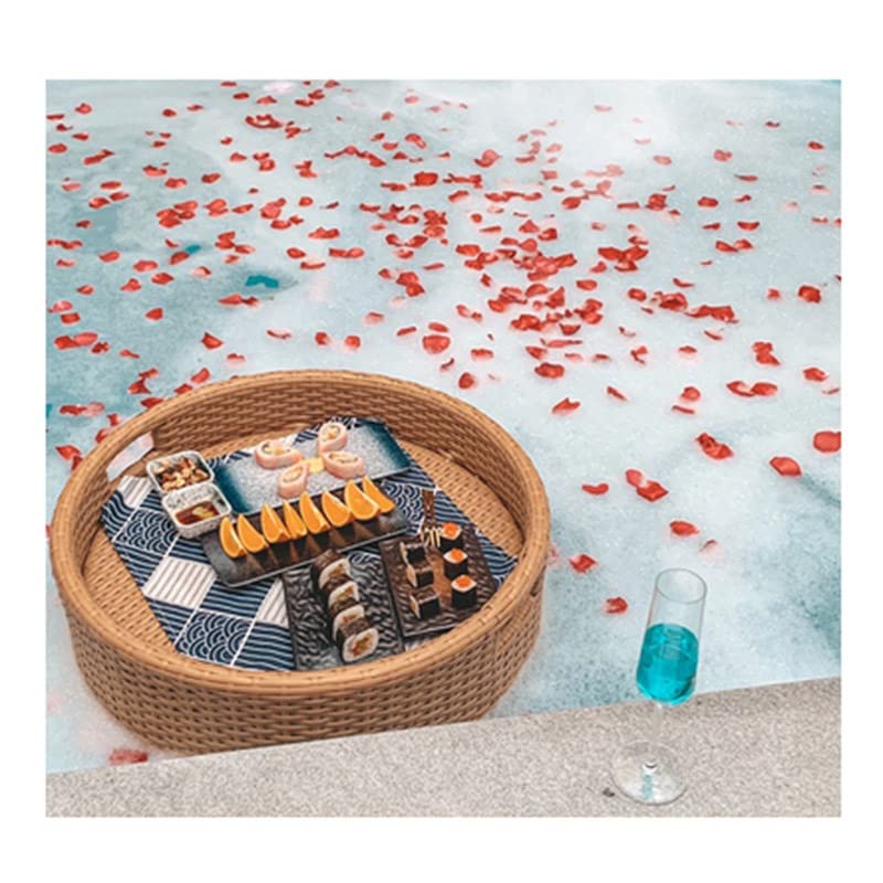 Buy Floating Tray, Round Rattan Woven Serving Tray Luxury Floating ...