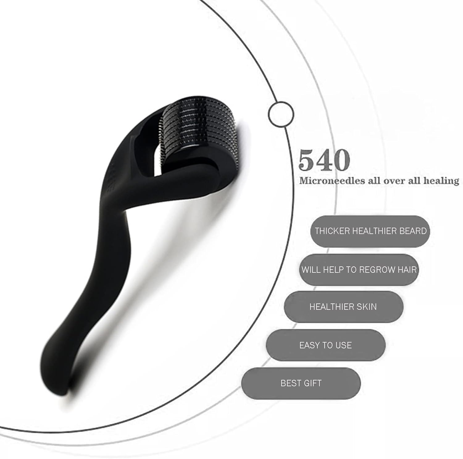 Beard Growth Roller, Derma Roller,540 0.5MM Titanium Needles,Beard ...