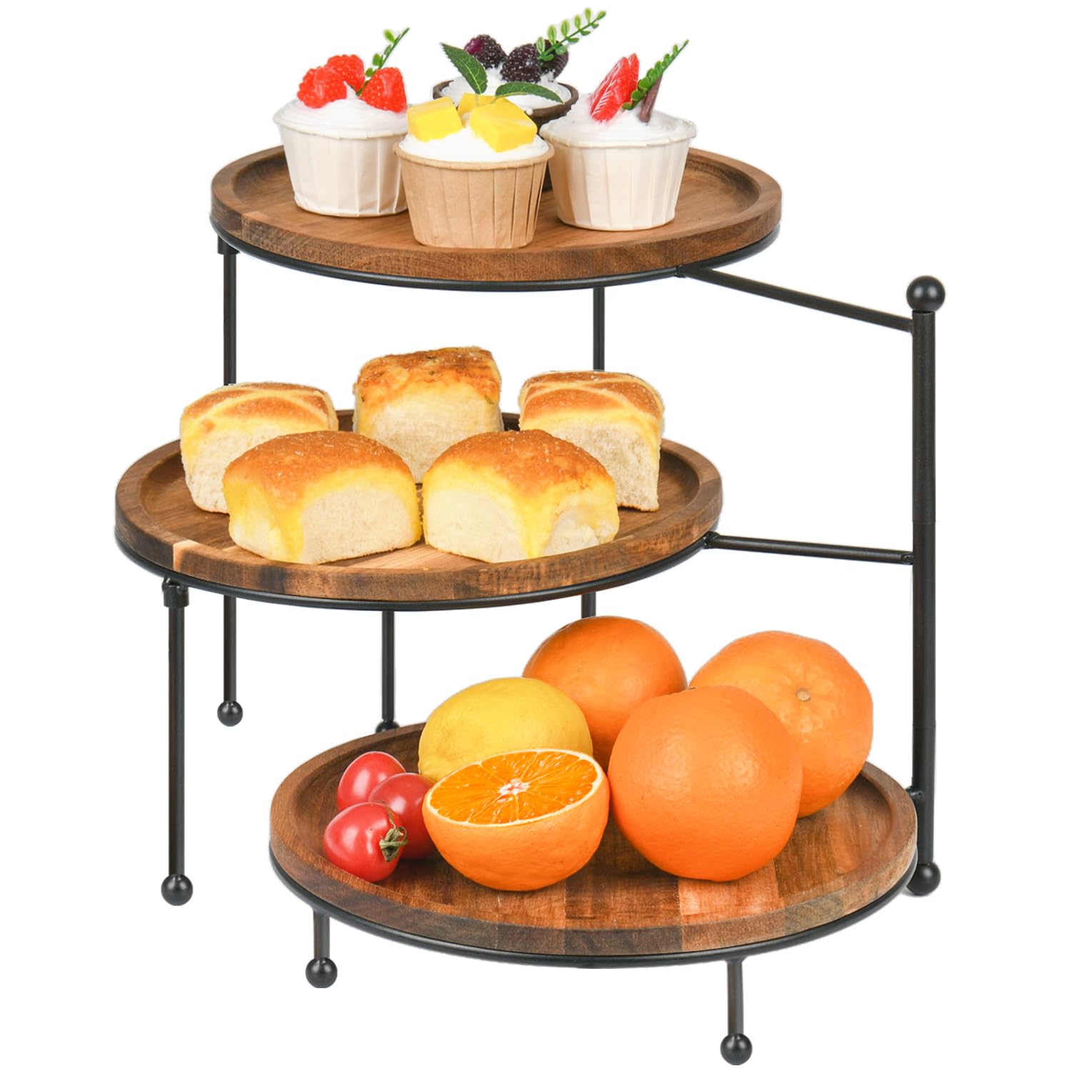 GEHE 3 Tiered Serving Trays with Platters, Tiered Tray Food Display ...