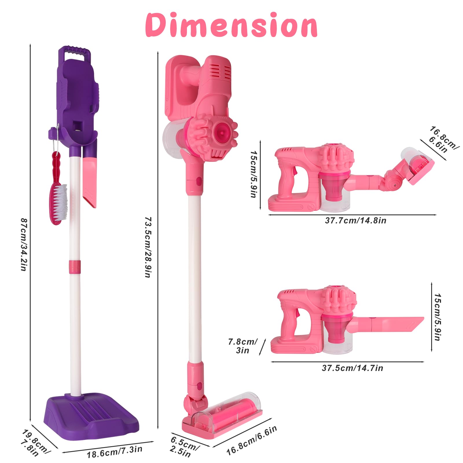 Snapklik.com : deAO Kids Vacuum Cleaning Set 3-in-1 Cleaner Toy Set ...