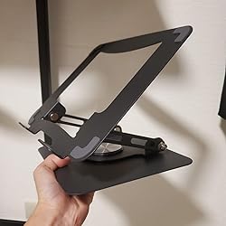 Amazon.co.jp: HCSH&WILL ノートパソコンスタンド pc スタンド タブレット 折りたたみ式 360°回転 角度/高さ無段階調節 姿勢改善 腰痛/猫背解消 安定性 合金製 ...
