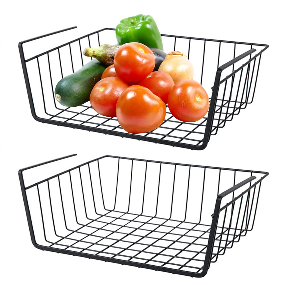 Amazon.com - 2 Pack Under Shelf Wire Basket, Hanging Storage Baskets ...