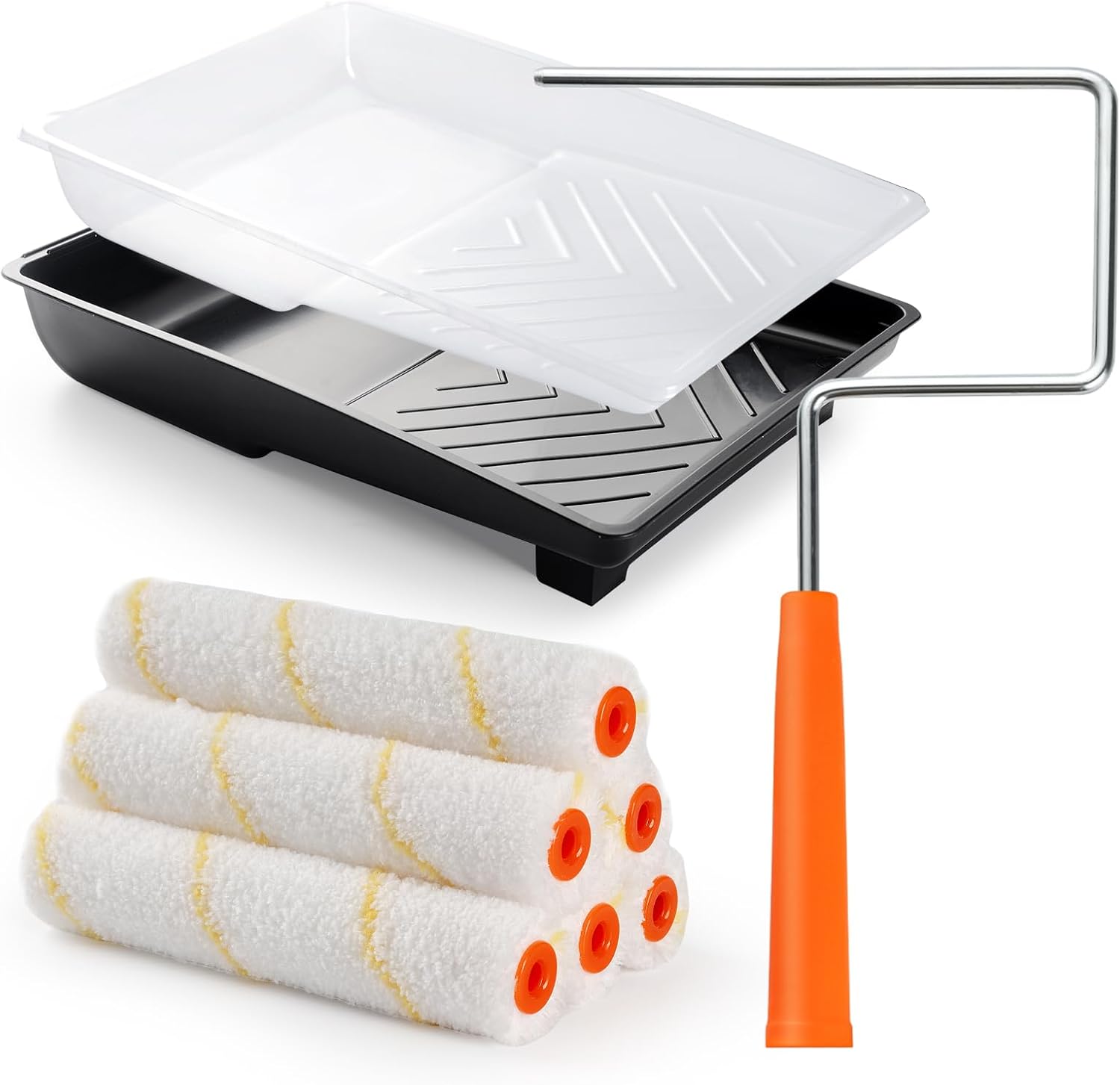 Amazon.com: HANJKINZ 9 Pcs 6 Inch Small Paint Roller Kit with ...