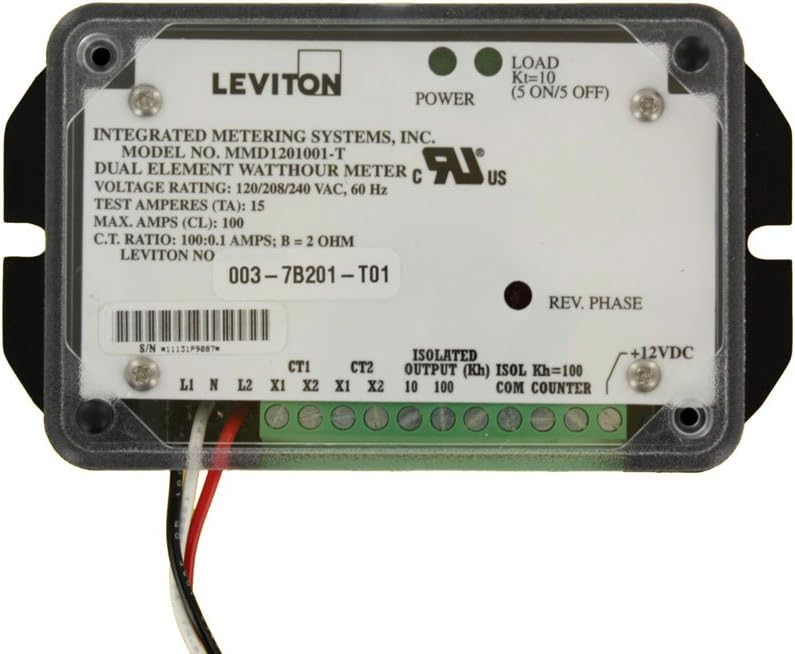 Amazon.com: Leviton Submeter, 120/240V, 2 Phase 3 Wire, Dual Element ...