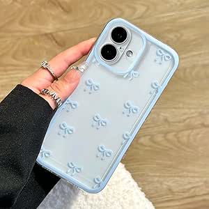 Amazon.com: EYZUTAK Case for iPhone 16, Clear Cute Ribbon Bowknot Pattern Aesthetic Transparent ...