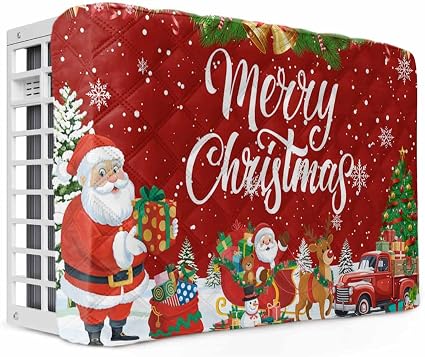 Amazon.com: Merry Christmas Indoor Air Conditioner Covers, Santa Gifts ...