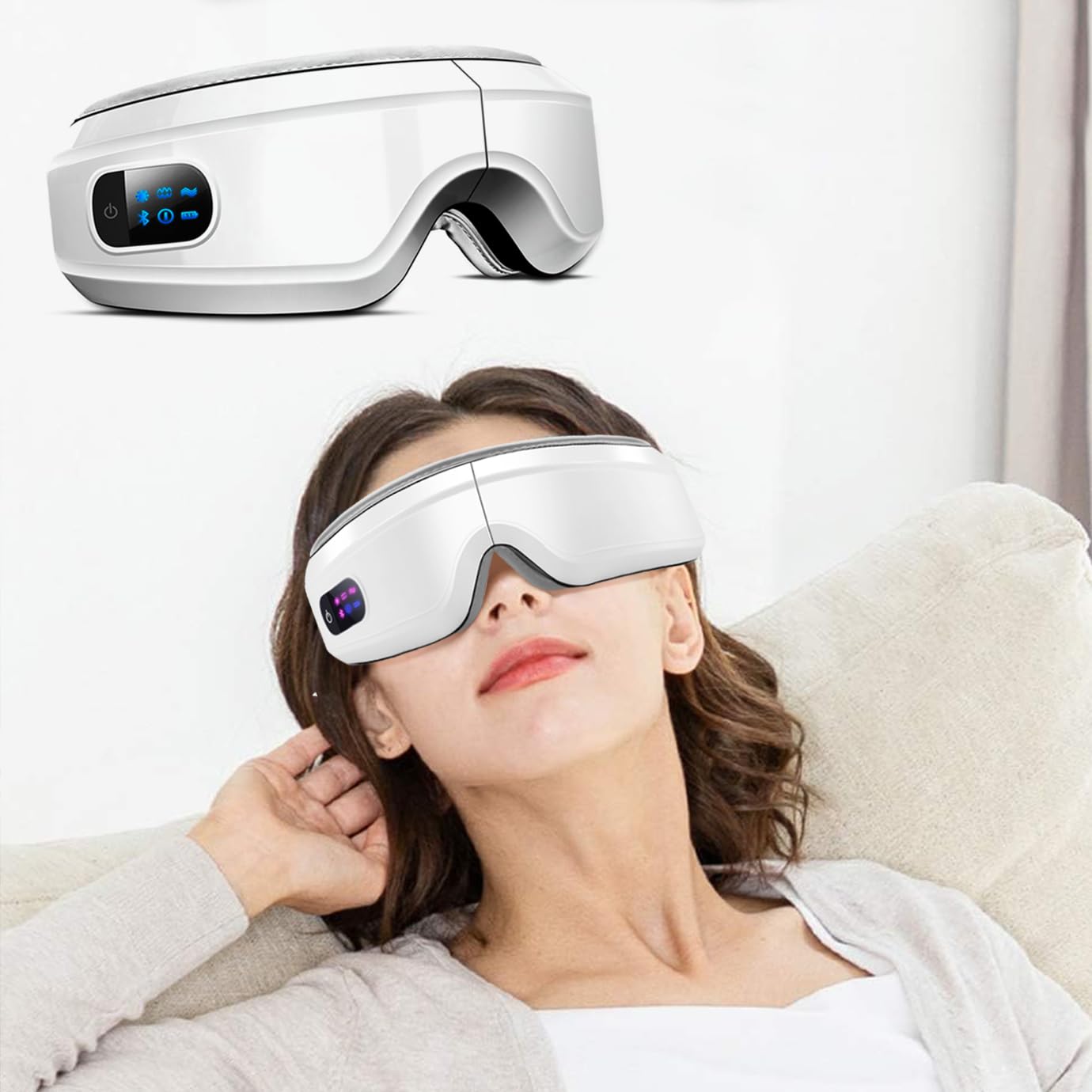 EqiEch Eye Massager with Heating and Bluetooth Music, Imitating Real ...