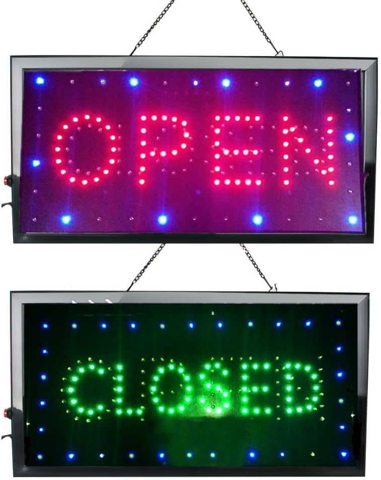 LED Open Sign for Business, 2 in1 Open & Closed Neon Sign Light, 110V ...