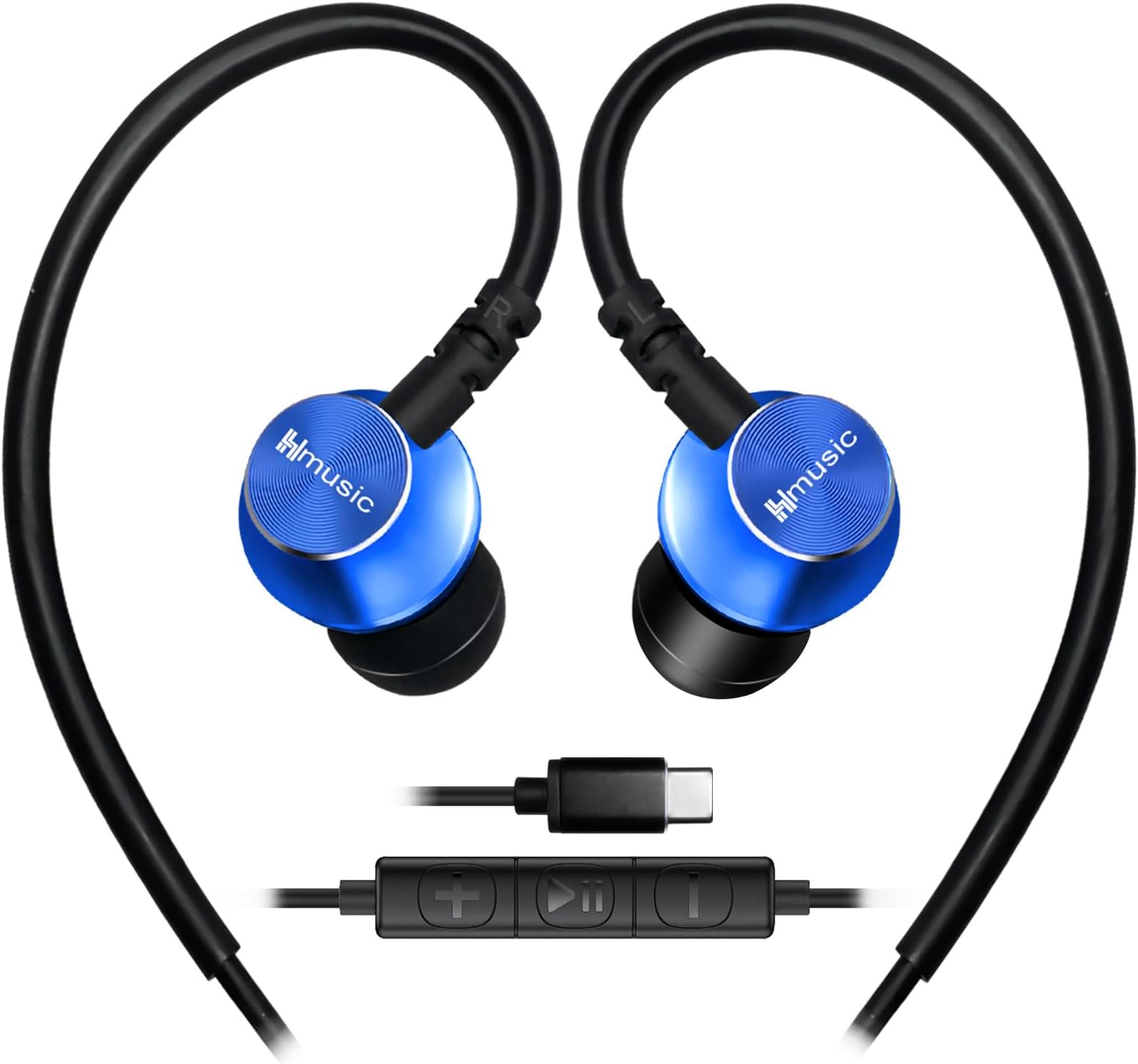Amazon.com: Rovking Sport Headphones Wired Sweatproof, Over Ear Earbuds ...