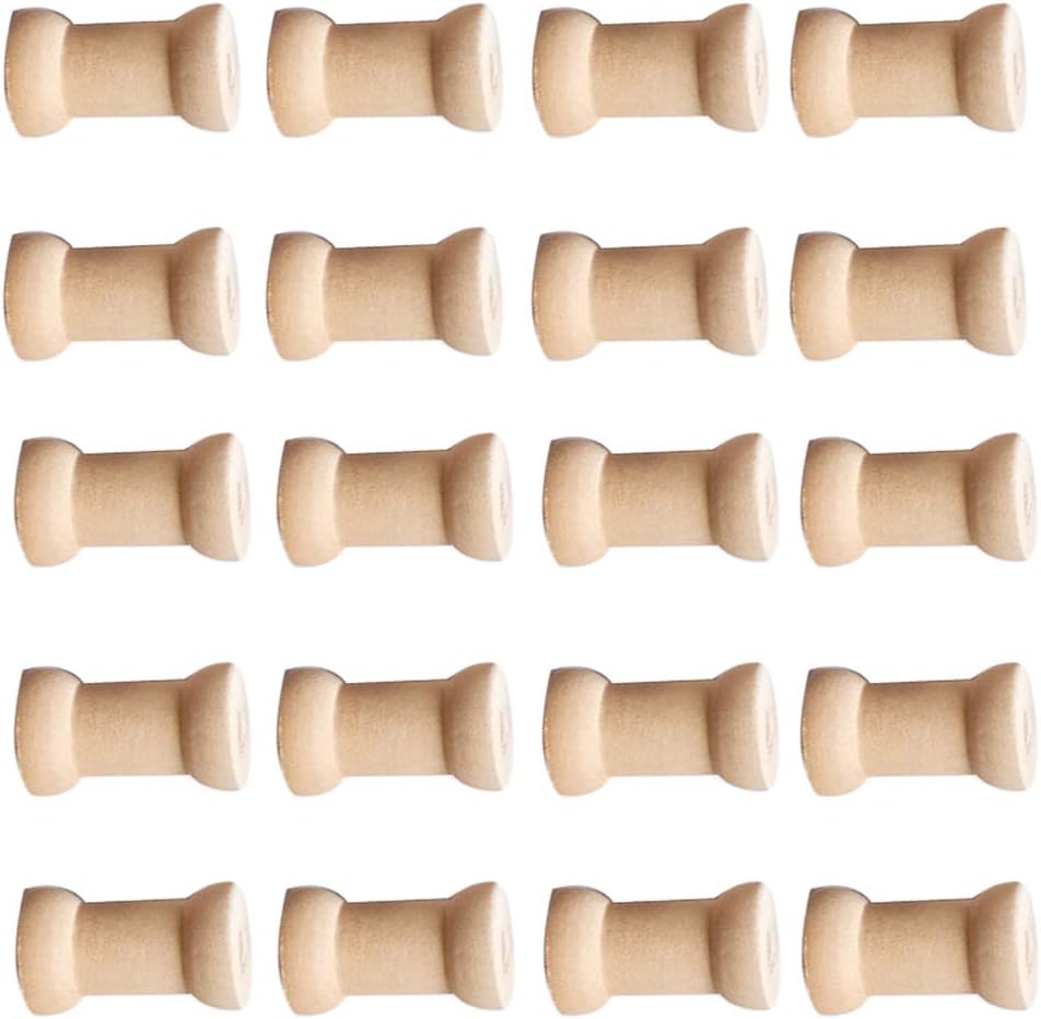 sharprepublic 20 Stück Holz Garnspule Leer Zwirnspule Garnrolle ...