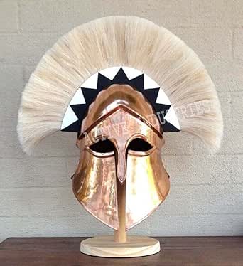 Amazon.com: Greek Corinthian Helmet with Plume Greek Hoplite Medieval ...