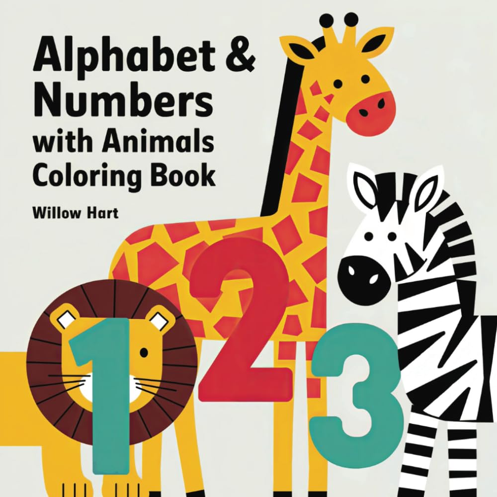 Amazon.com: Alphabet & Numbers with Animals Coloring Book: An Animal ...