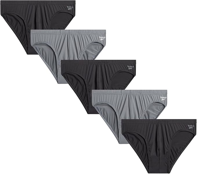 Reebok Mens Low Rise Briefs - 5 Pack Athletic Performance Mens ...