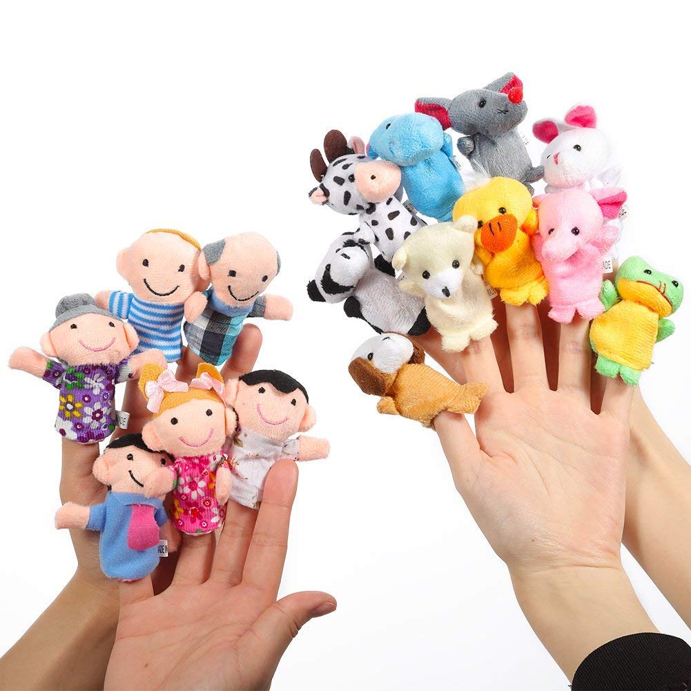 Finger Puppets Set 16pcs Animal Finger Puppets Family Finger Puppets ...