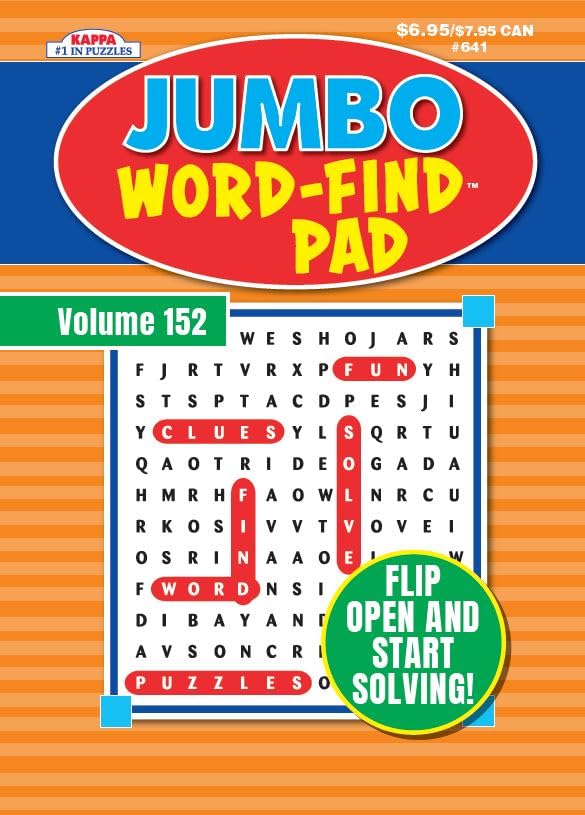 Jumbo Word Finds Flip Pad-Word Search Puzzle Book: Kappa Books ...