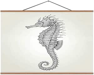 Amazon.com: TinYida Hand Drawn Seahorse Old Fashioned,Hanging Posters ...