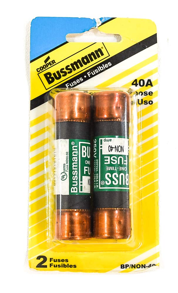 Bussmann BP/NON-40 250V K5 One-Time 40 Amp Low-Voltage Cartridge Fuse ...