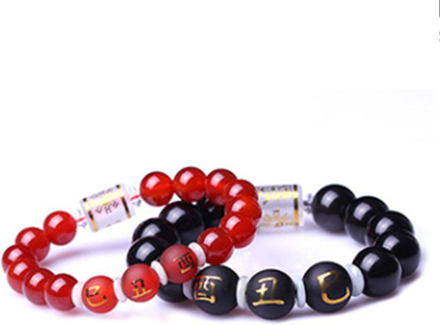 Bracelets, Wealth Bracelet 10Mm 12 Zodiac Animal Charm Amulet(Black ...