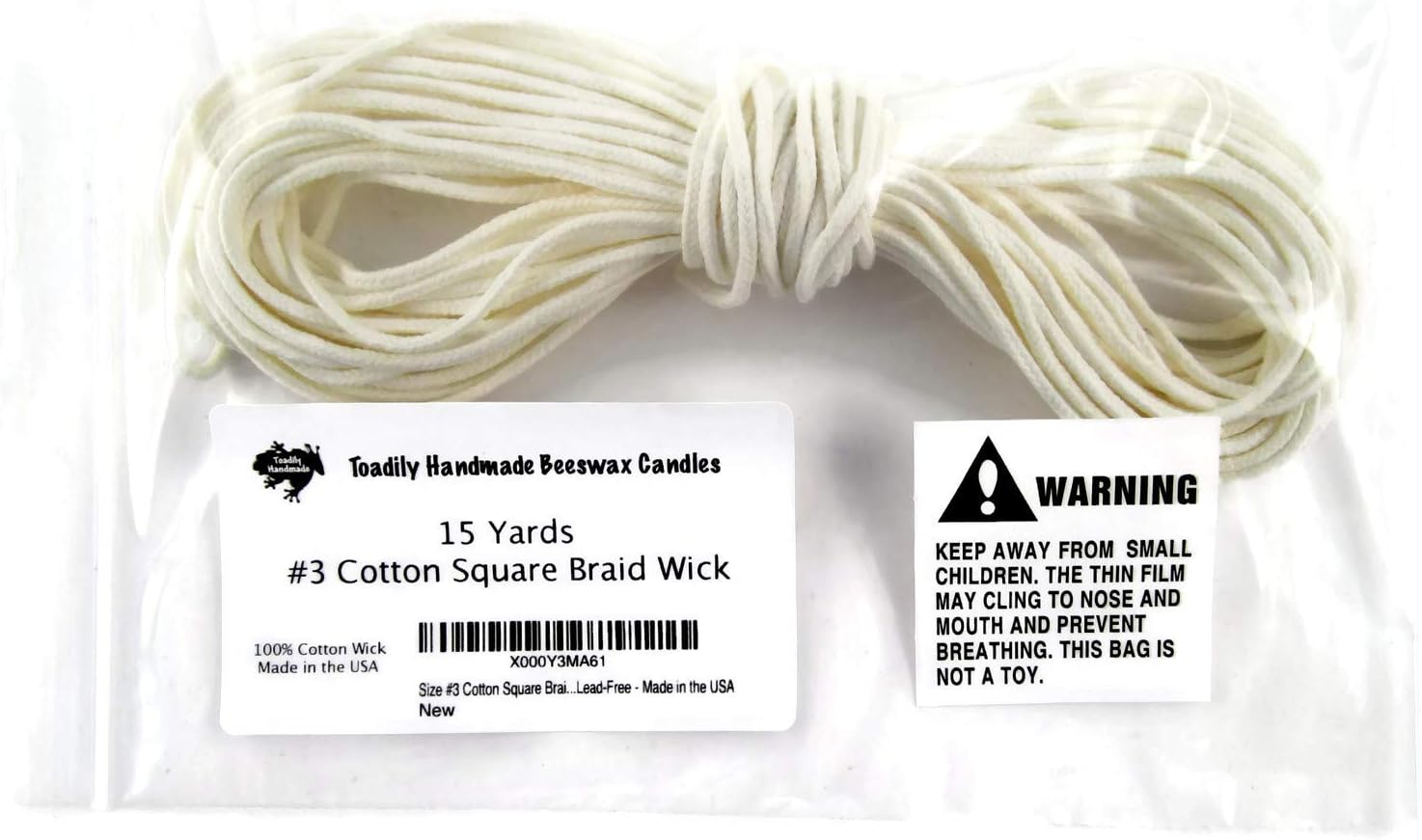 Amazon.com: 15 Yards/45 Feet - Size #3 Cotton Square Braid Candle Wick ...
