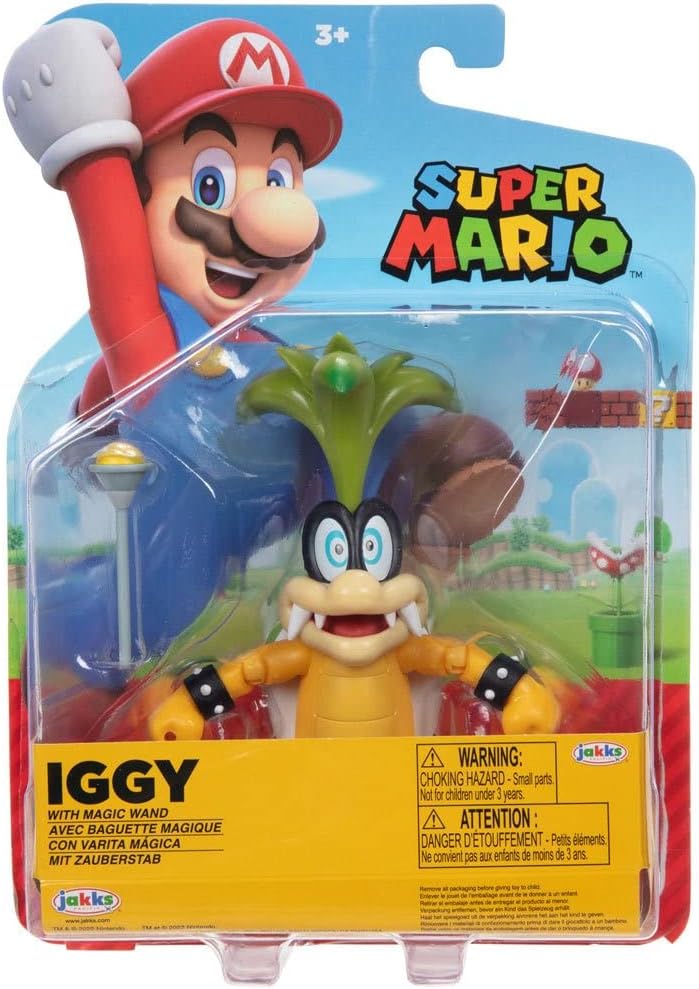 World of Nintendo Super Mario Articulated Figure 11 cm Iggy Koopa with ...