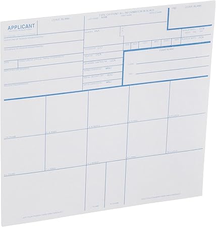 Amazon.com : FD-258 Fingerprint Card - Blue, 10 Pack (Blue, 10 ...