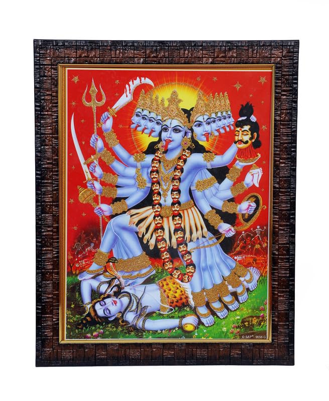 Subhash Pushtak Goddess Kali maa Wooden Photo Frame with Wall Hook, 1 ...