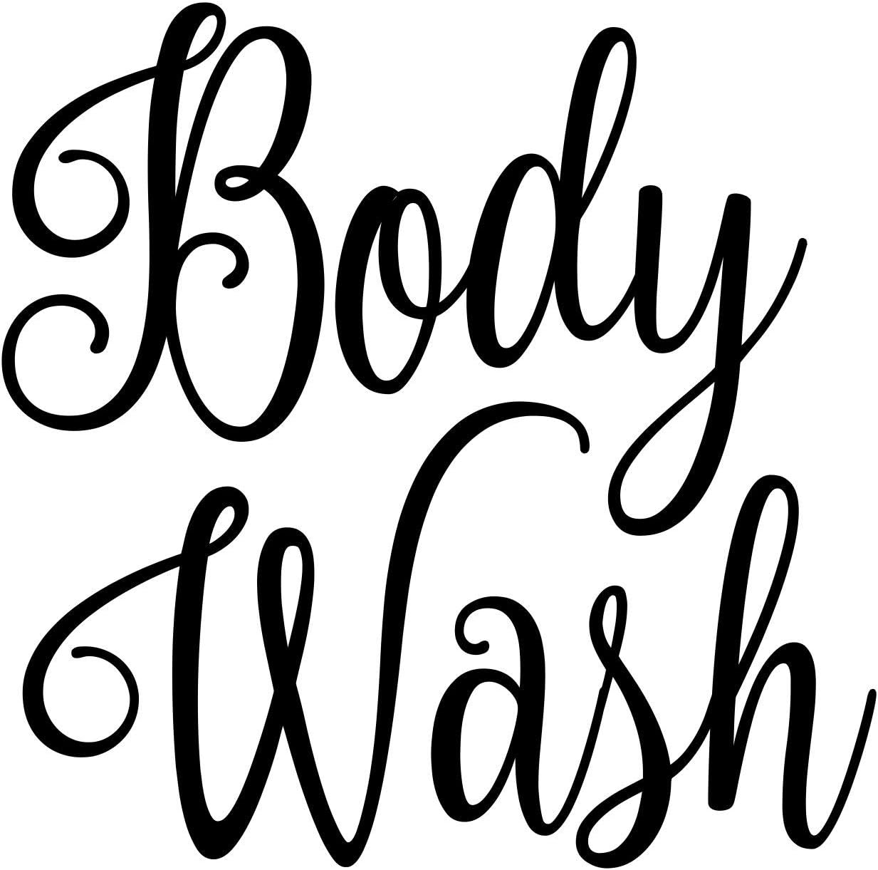 Amazon.com: Body Wash 4w x 4h Label | Bathroom Organization | Die Cut ...