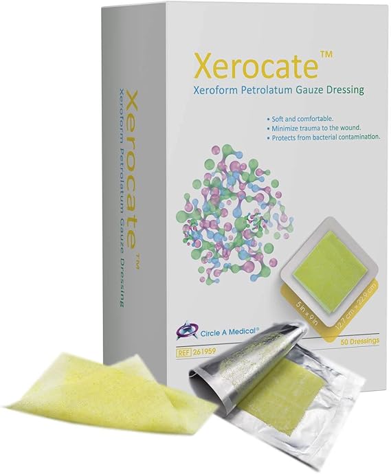 Amazon.com: CircleAMedical Xeroform Petrolatum Dressing 5x9 Fine Mesh ...