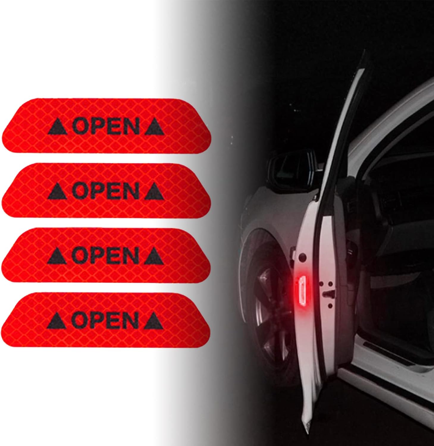Amazon.com: Fogfar 4 PCS Door Open Warning Reflective Sticker, 3.74" x ...