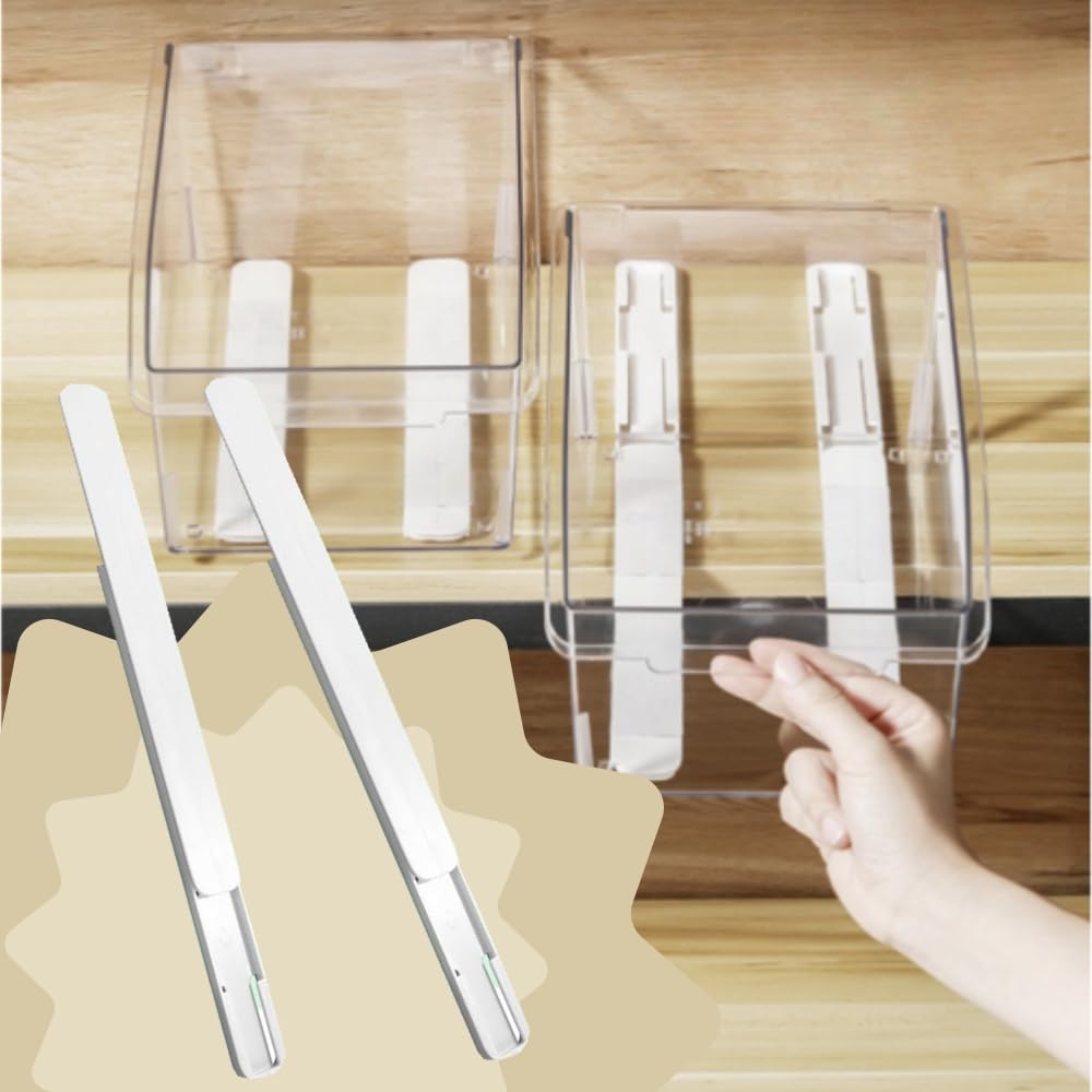 4 PCS Cabinets Adhesive Sliders,White Drawer Slides Plastic Self ...