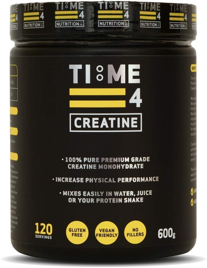 Time 4 Creatine Powder 600g - 120 x 5g Servings - Micronised Creatine ...