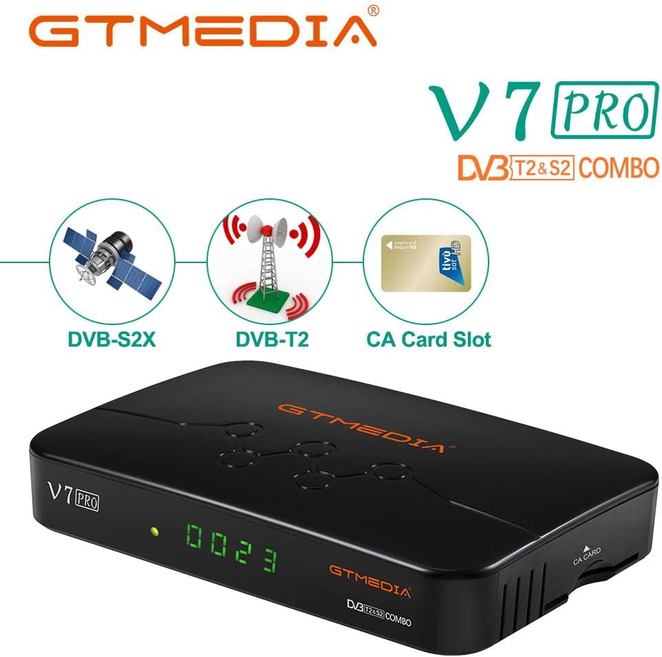 GT media V7 pro terrestrial and satellite digital decoder combo, H.265 ...