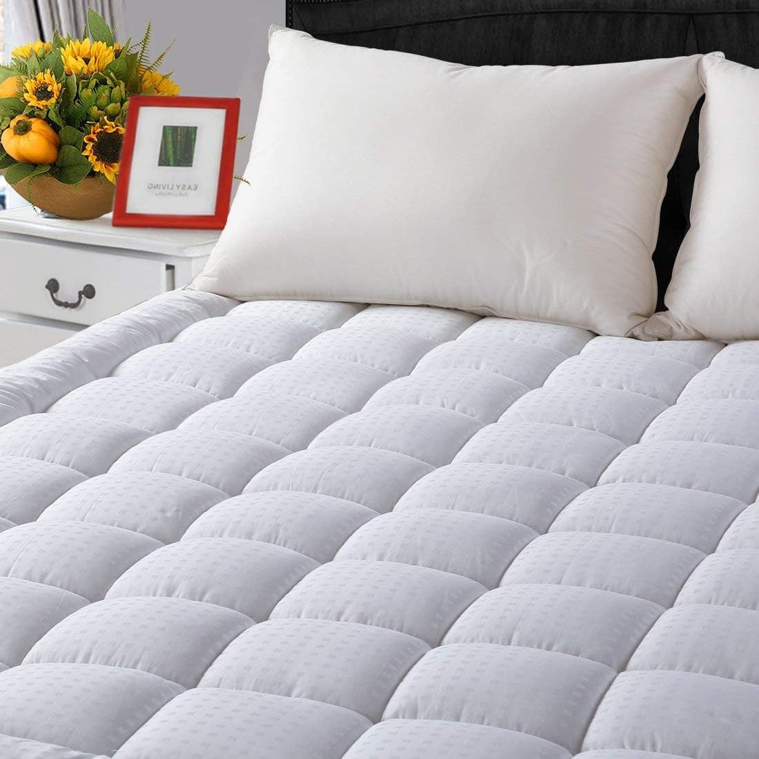 Amazon.com: LEISURE TOWN Mattress Pad Queen Size Soft Cotton Mattress ...