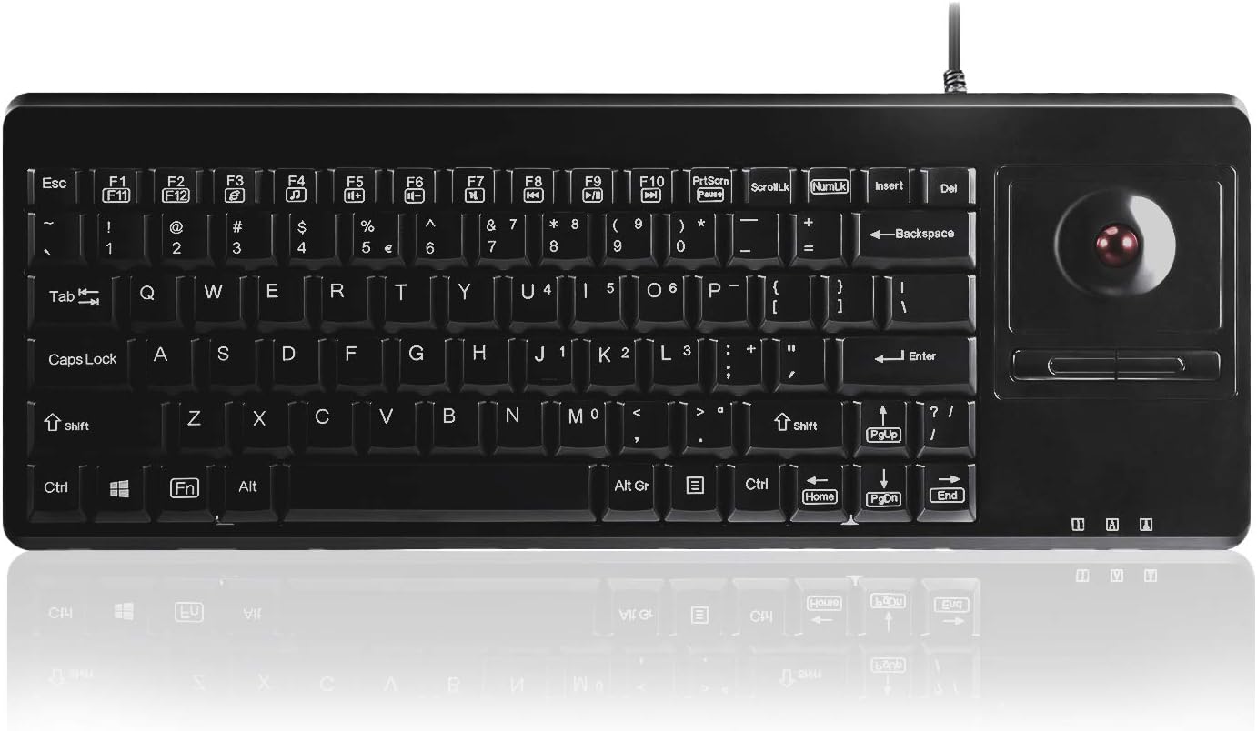 Amazon.com: Perixx PERIBOARD-514 Plus Wired PS2 Trackball Keyboard ...