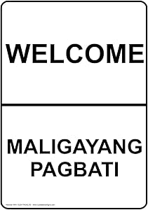 Amazon.com : Welcome Sign NHI-15224-TAGALOG Dining / Hospitality ...