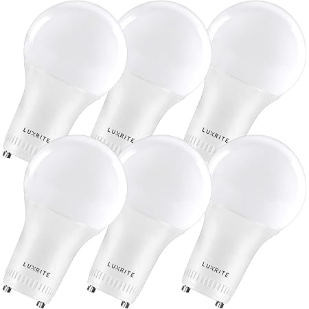 LUXRITE A19 LED GU24 Light Bulb, 60W Equivalent, 2700K Warm White ...