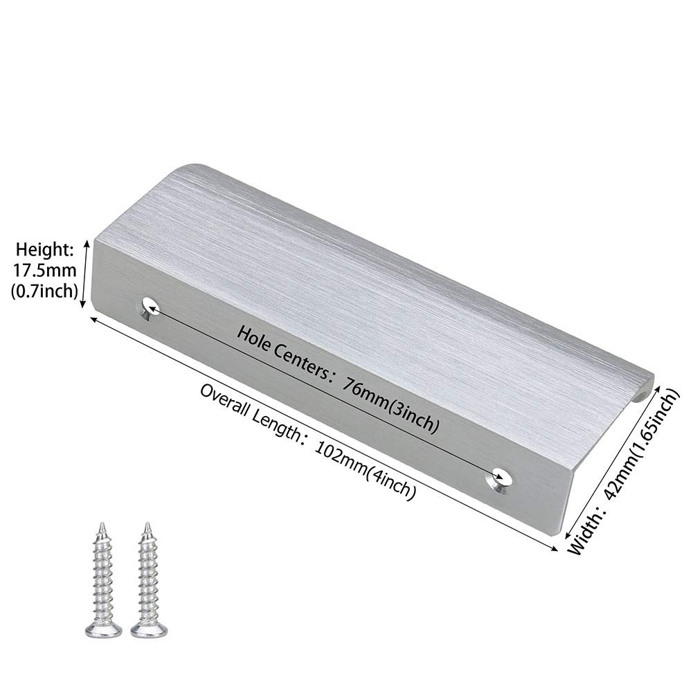 Snapklik.com : Homdiy Tab Edge Pull Brushed Nickel Cabinet Handles ...