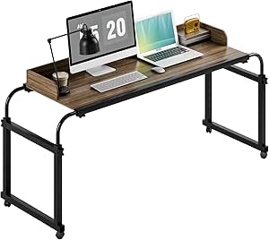 Reheyre Overbed Table, Over Bed Table with 360 Degree Wheels, Mobile ...