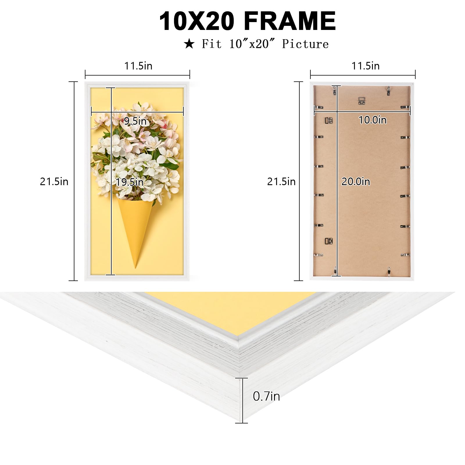 Snapklik.com : 10x20 Picture Frame, White Poster Frame, Home Decor ...