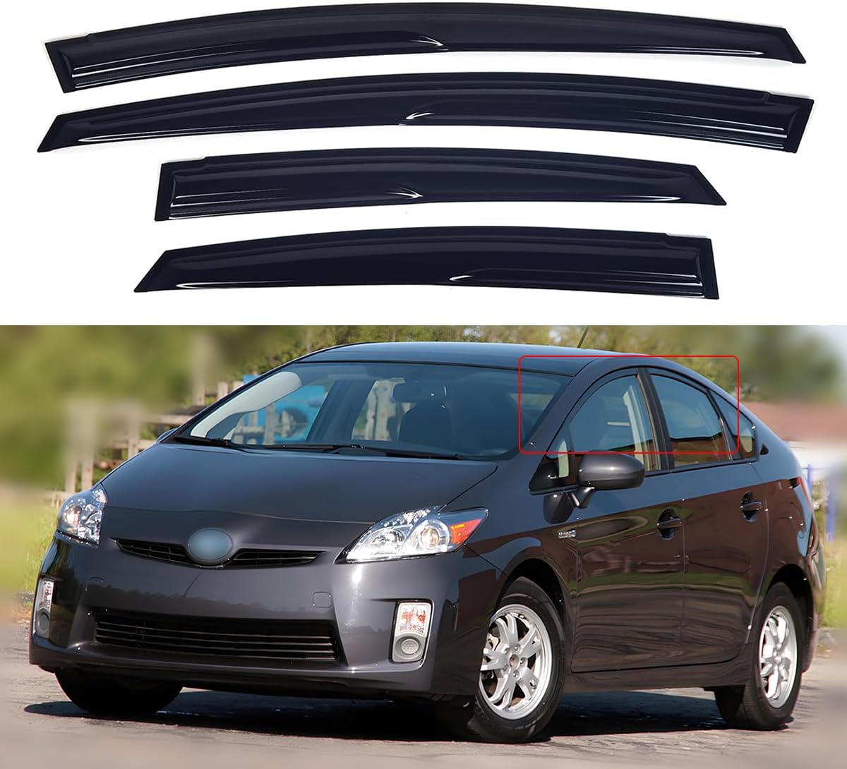 Window Visors Compatible with Toyota Prius 2010 2011 2012 2013 2014 ...