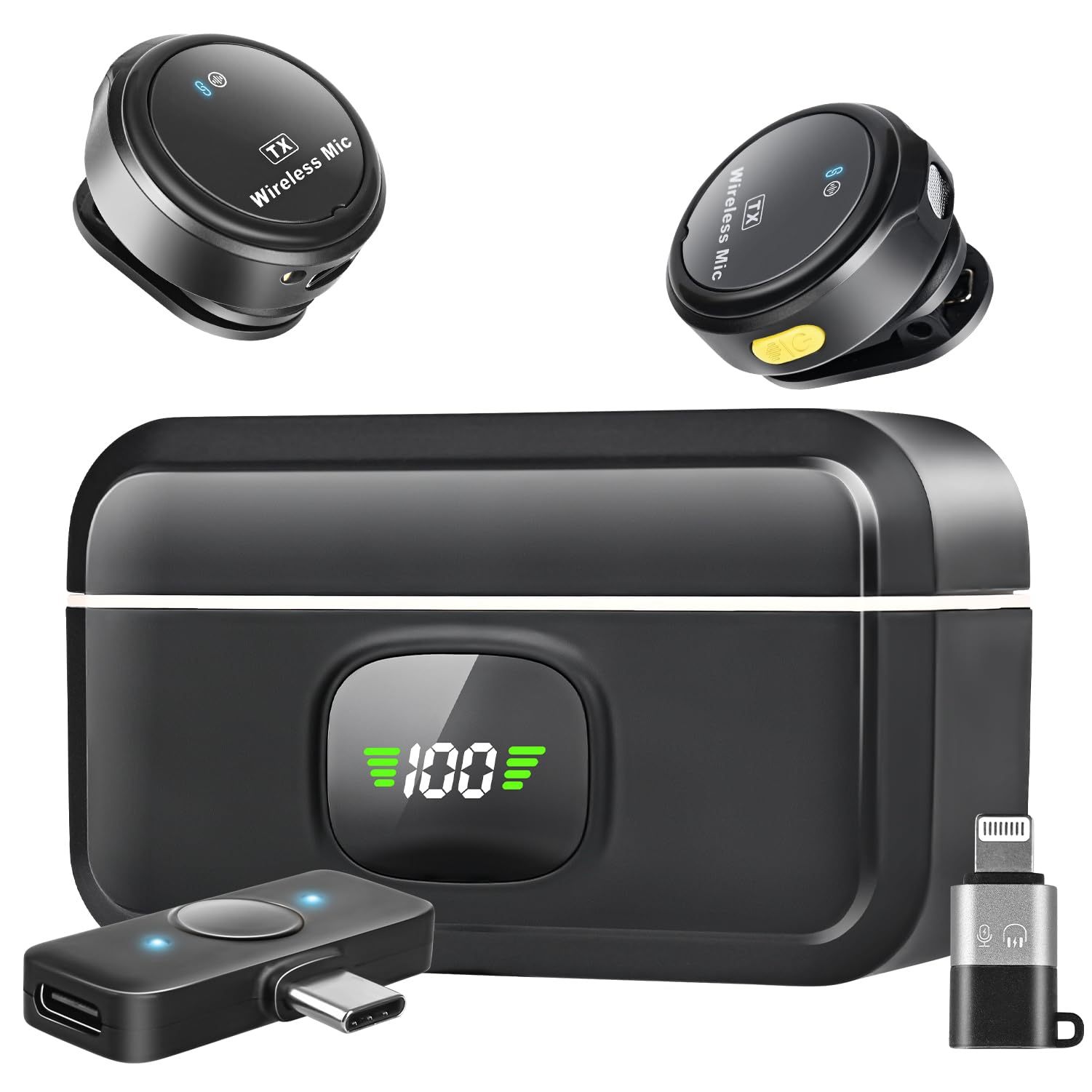 Amazon.com: Sun Cling Wireless Lavalier Microphone for iPhone Lapel ...