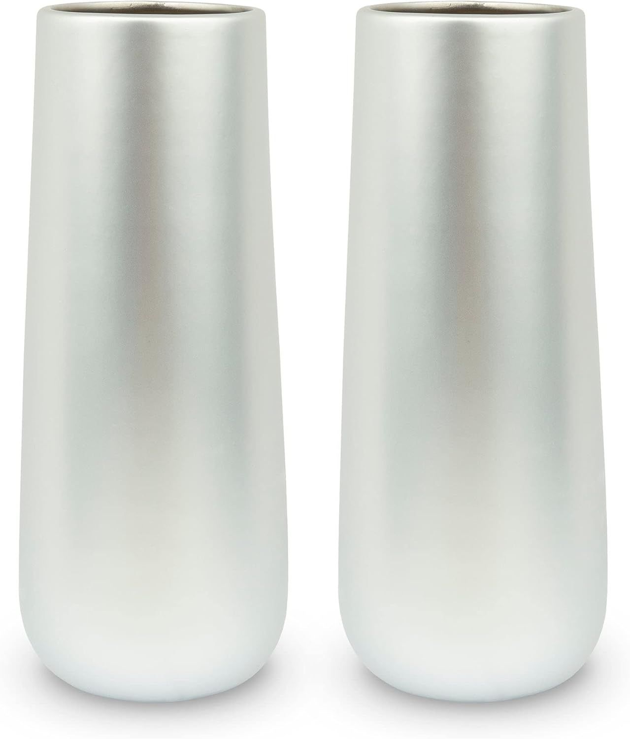 Amazon.com: Weddingstar Tall Thin Metallic Chrome Flower Vases ...